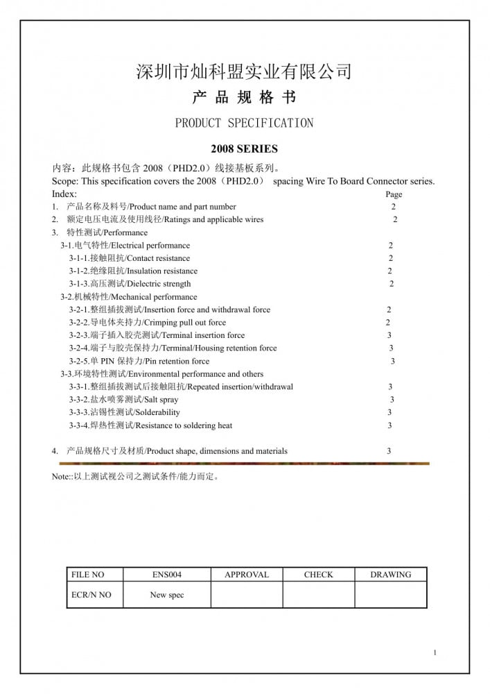 Ckmtw 2008 series specification page 3