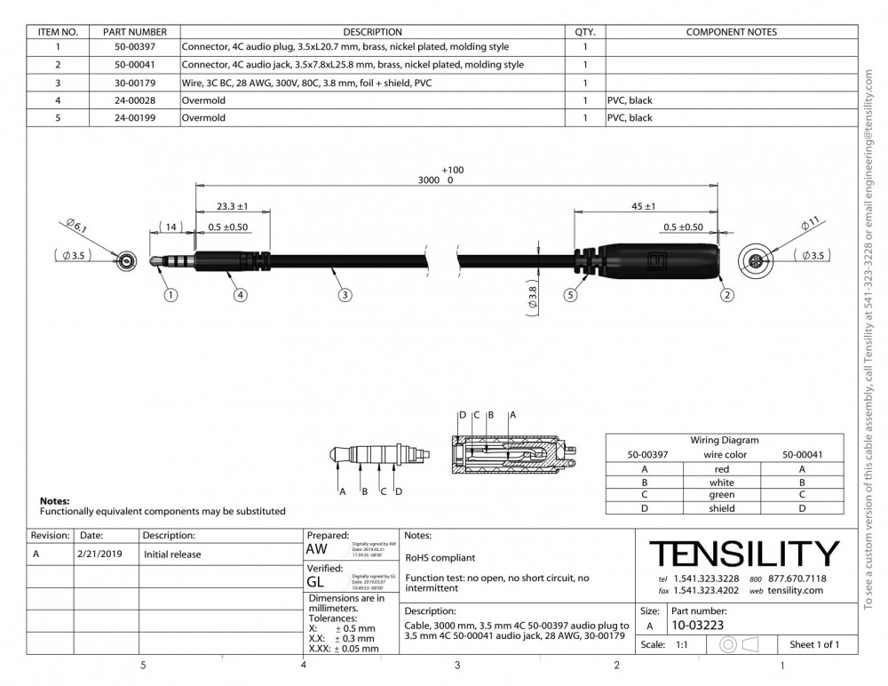 Tensility International 10-03223 product drawing