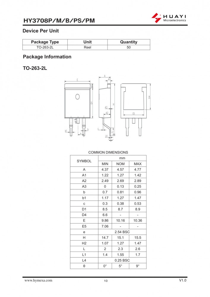 HY3708P datasheet page 10
