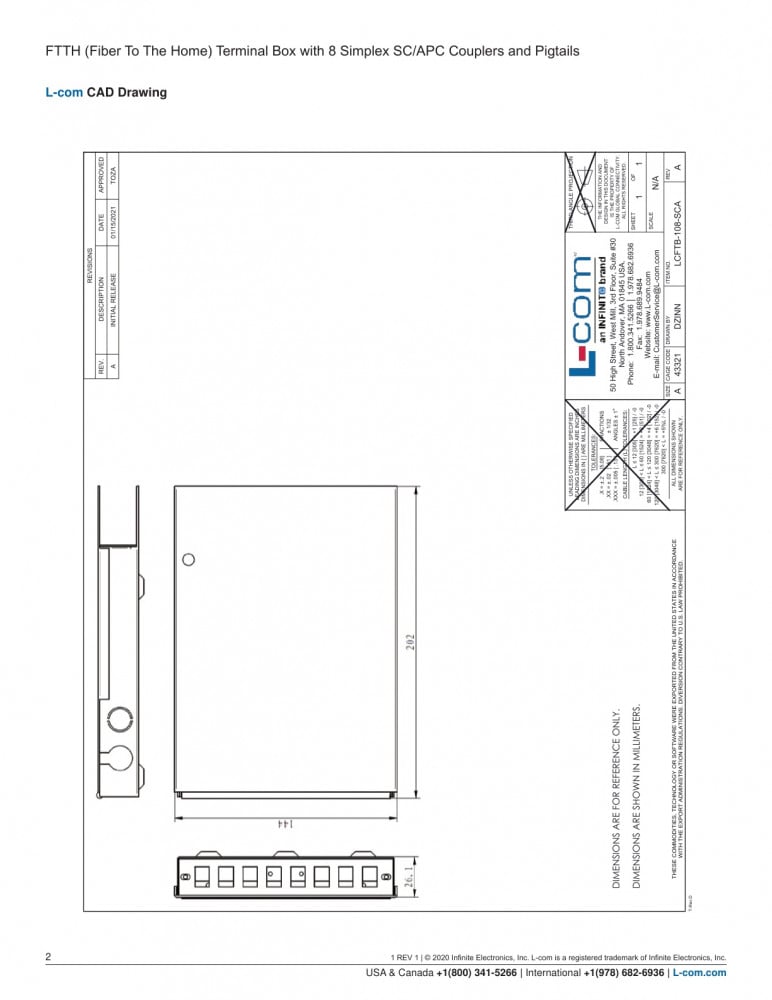 LCFTB-108-SCA technical drawing and product documentation page 2