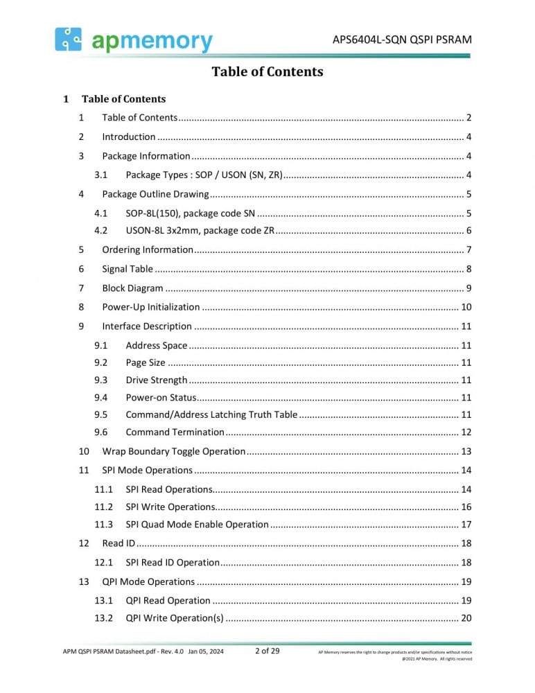 APS6404L-SQN-ZR datasheet page 2