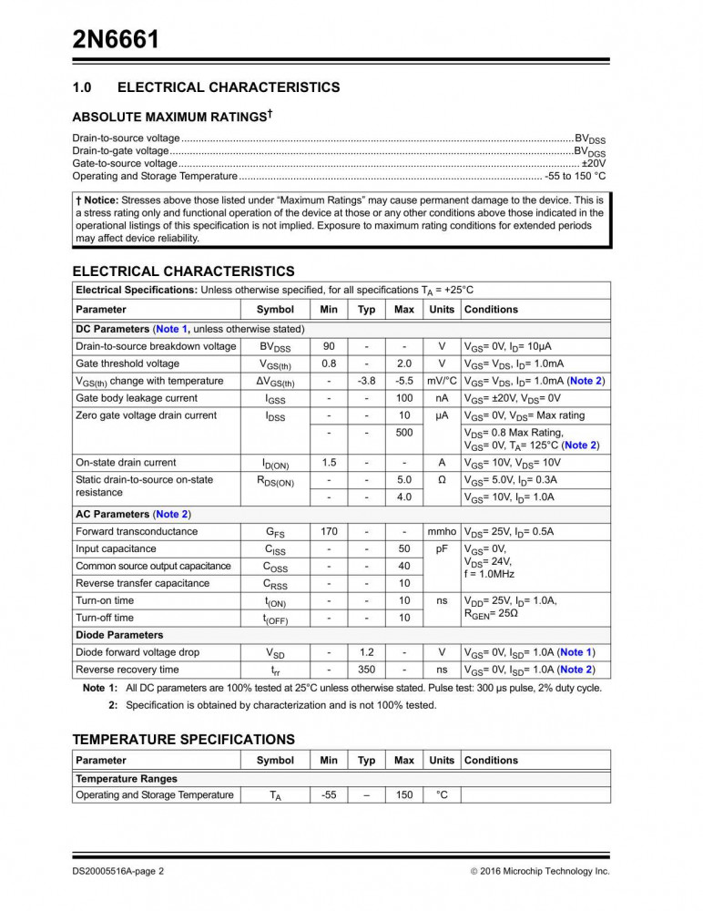 2N6661 datasheet page 2