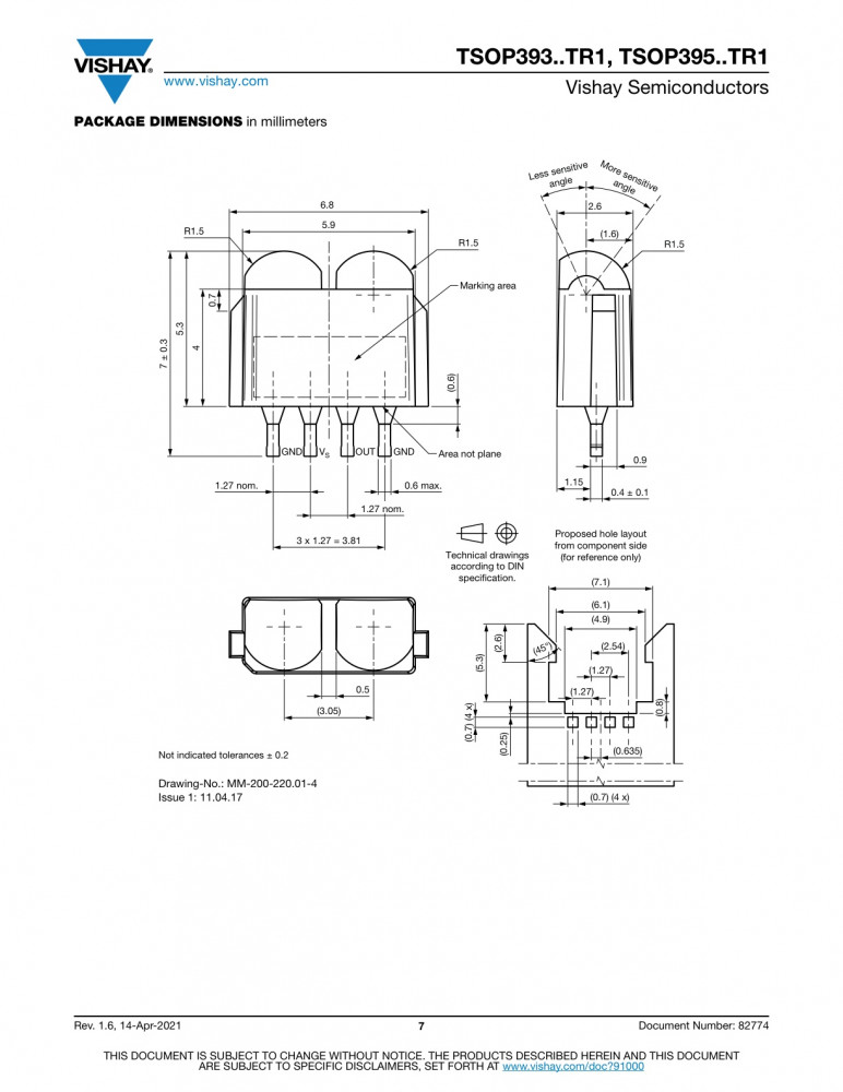 TSOP39540TR1 datasheet page 7