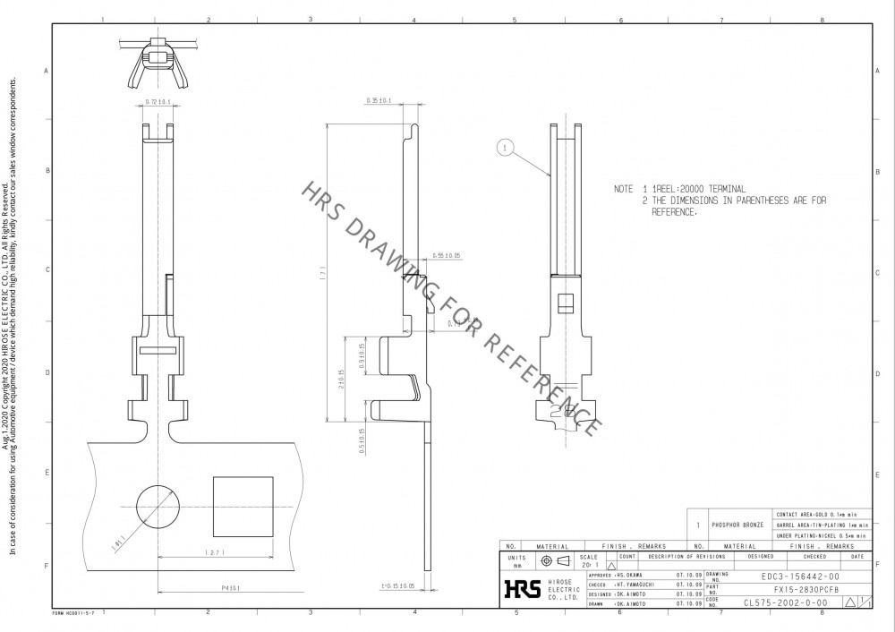 HRS FX15-2830PCFB technical drawing