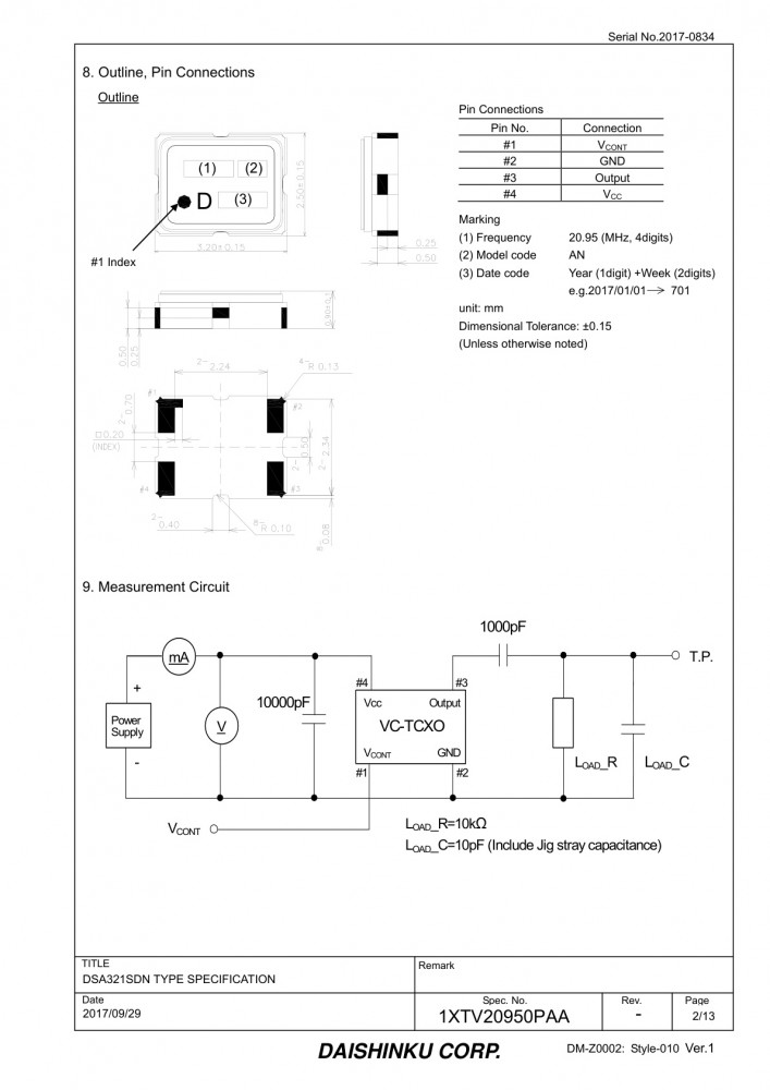 KDS 1XTV20950PAA datasheet page 3