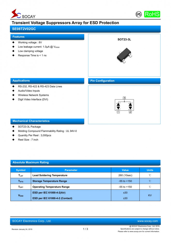 SE08T2V02GC product document page 1