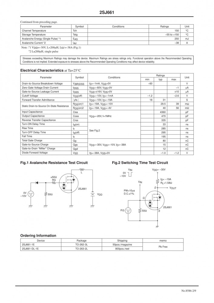 2SJ661 datasheet page 2