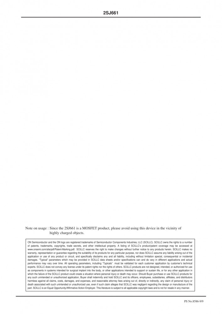 2SJ661 datasheet page 9