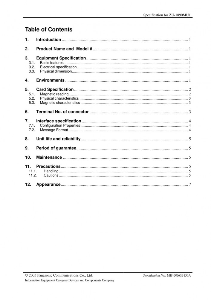 ZU-1890MU1 specification document page 3