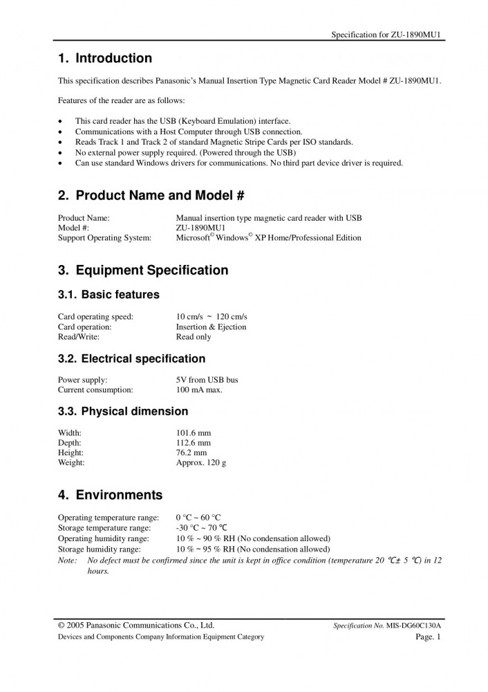 ZU-1890MU1 specification document page 4