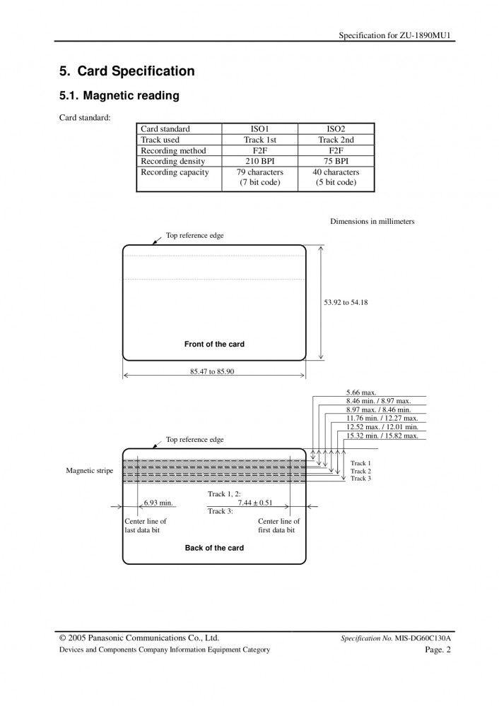 ZU-1890MU1 specification document page 5
