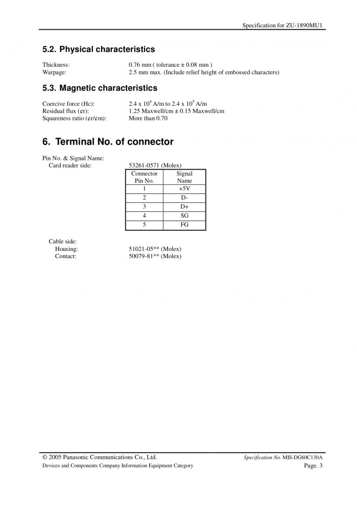 ZU-1890MU1 specification document page 6