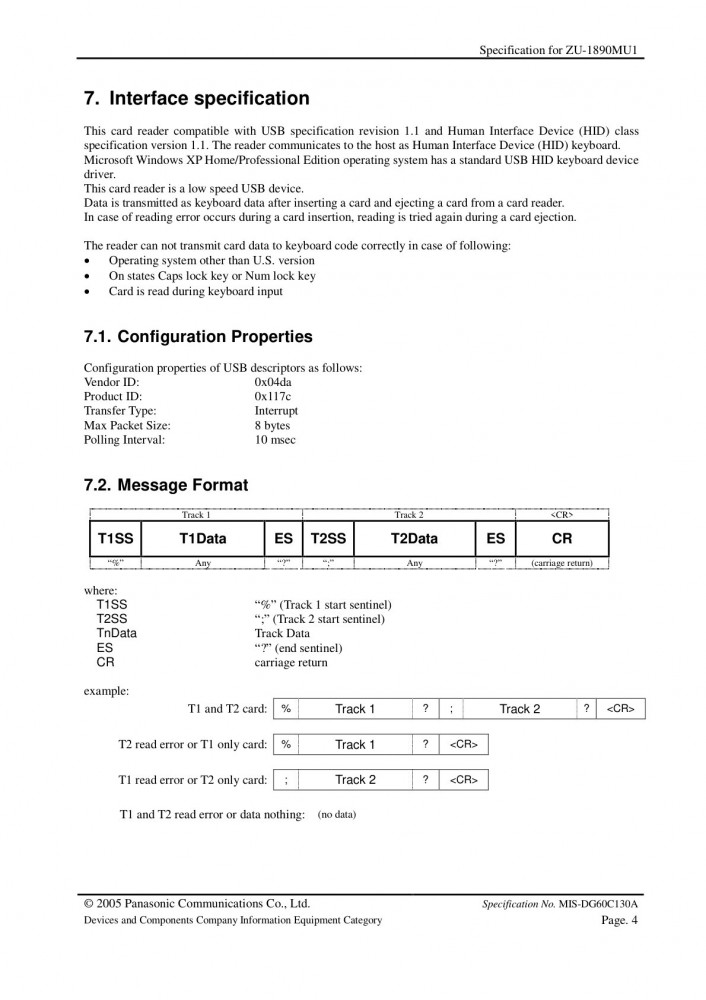 ZU-1890MU1 specification document page 7