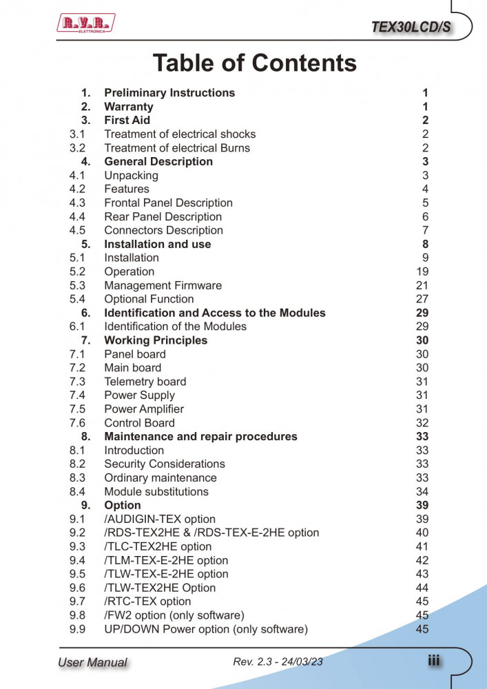 TEX30LCD/S manual page 5