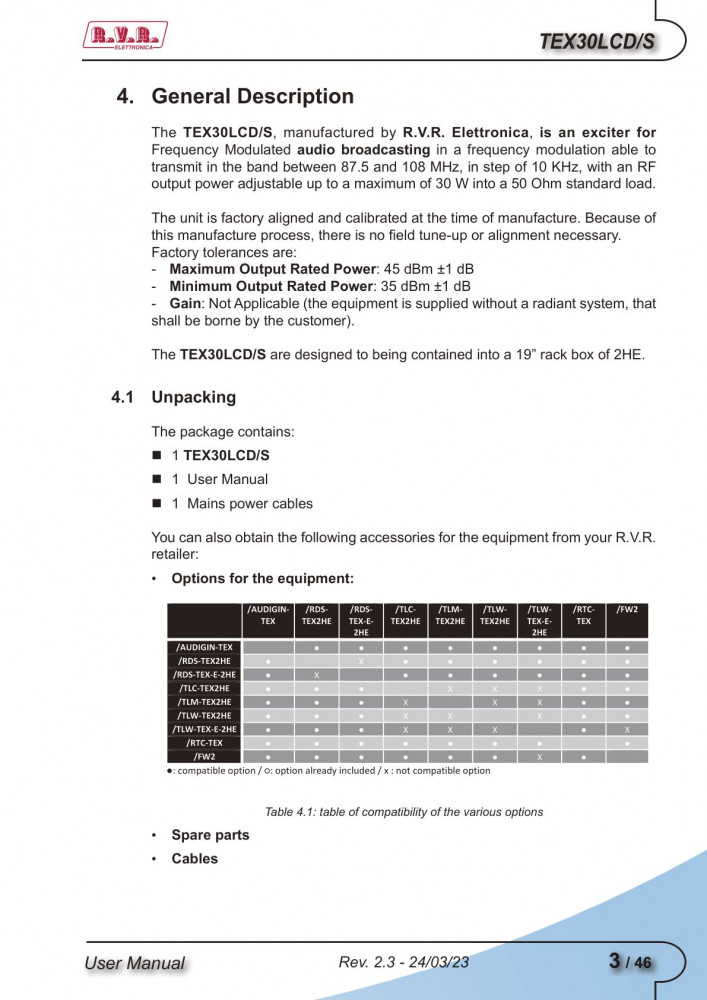 TEX30LCD/S manual page 9