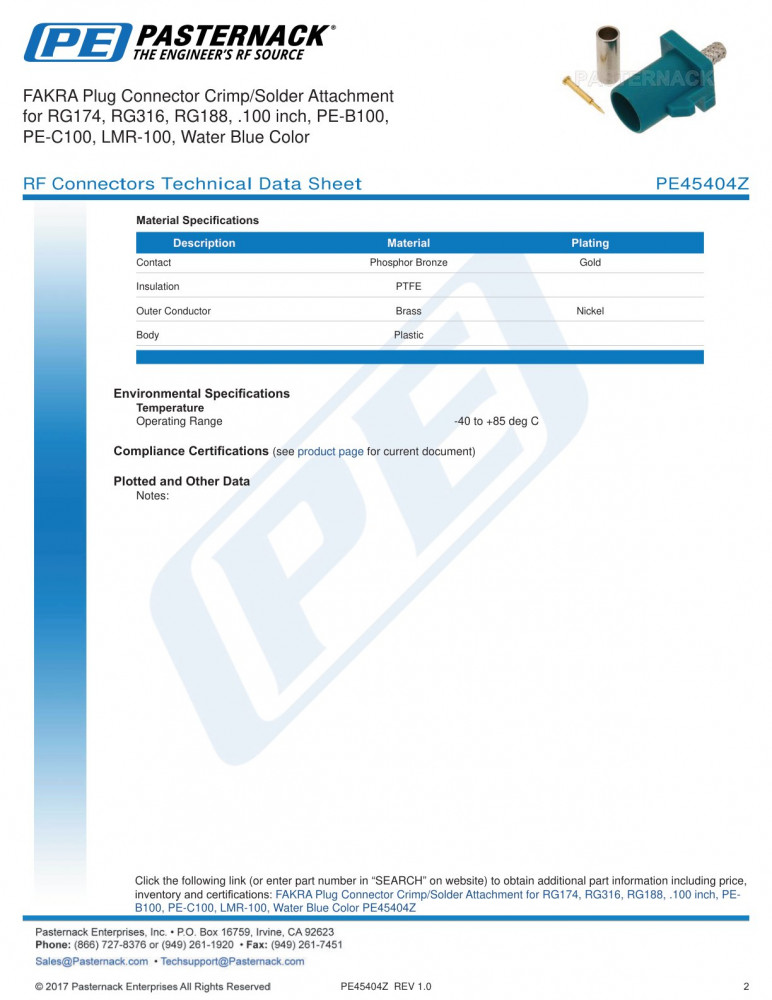 PE45404Z datasheet page 2