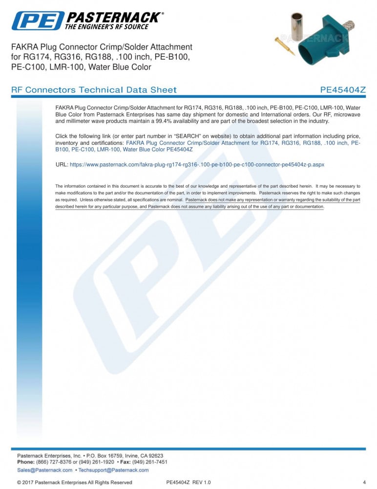 PE45404Z datasheet page 4