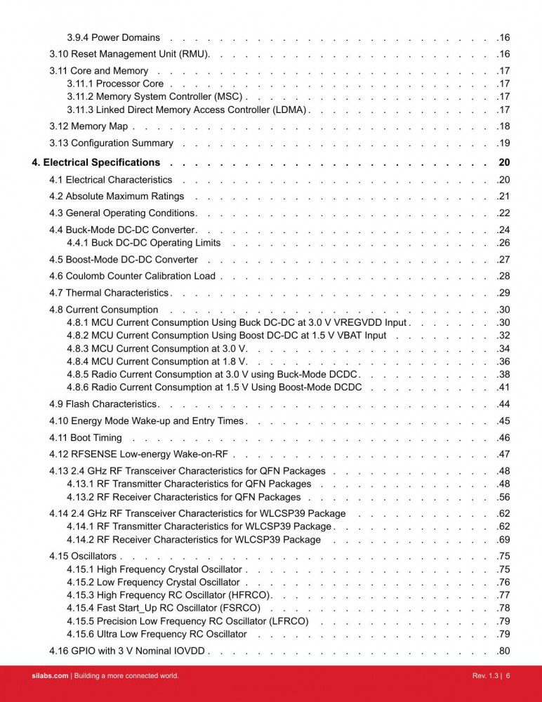 EFR32BG27 datasheet page 6