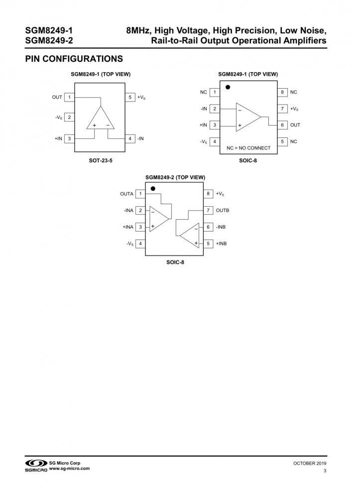 SGM8249 datasheet page 3