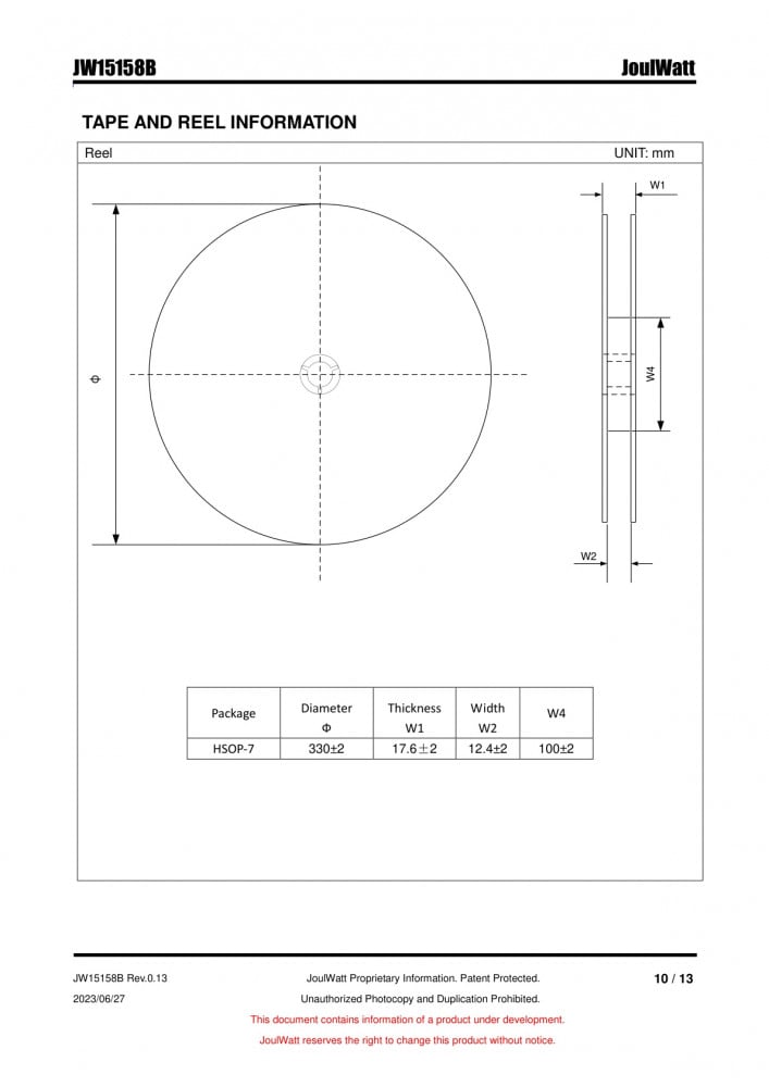 JW15158B datasheet page 10