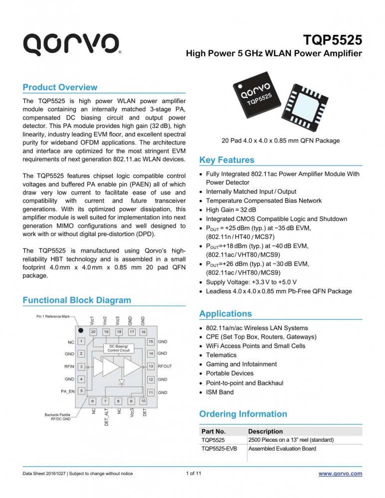 TQP5525 datasheet page 1