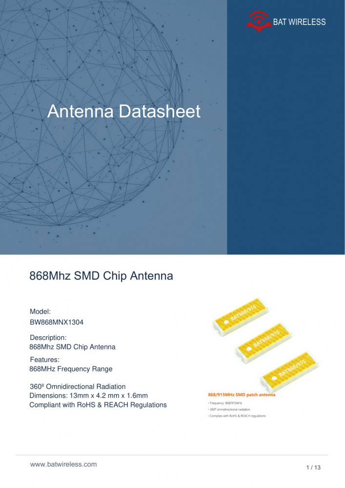 BW868MNX1304 datasheet page 1