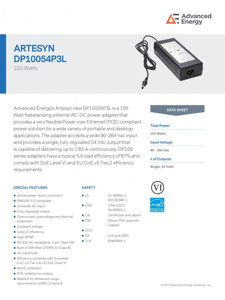 DP10054P3L product document page 1