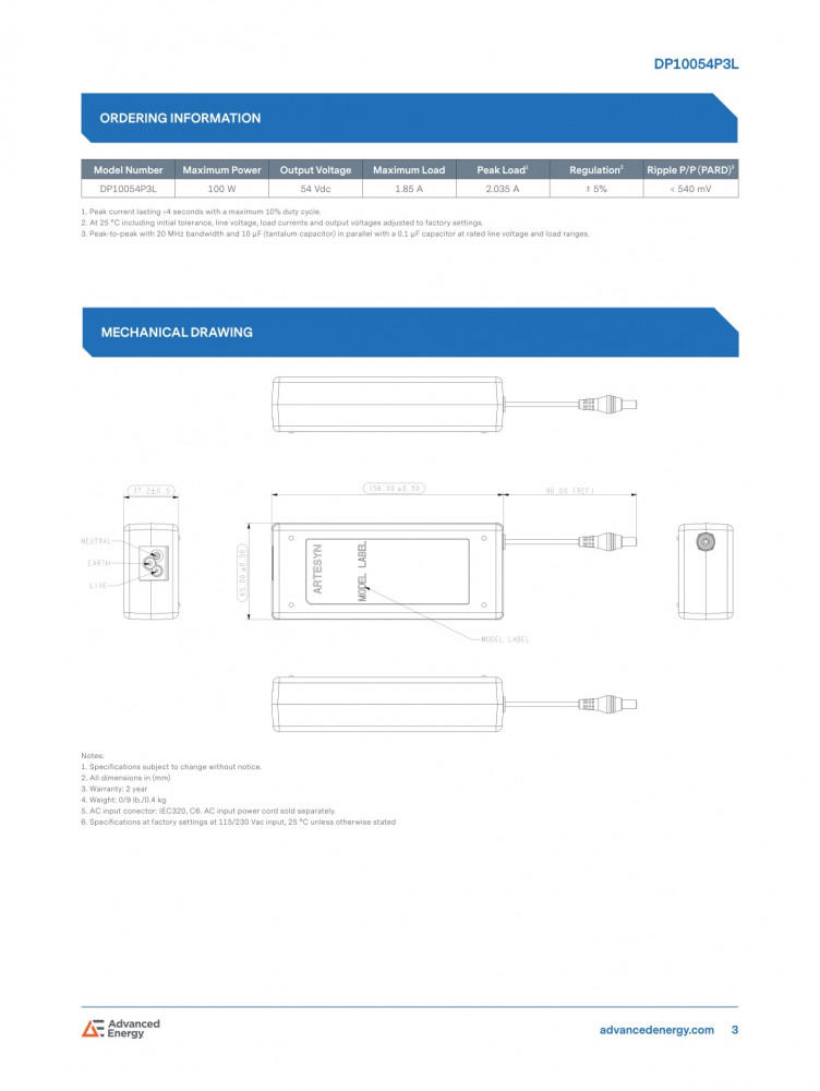 DP10054P3L product document page 3
