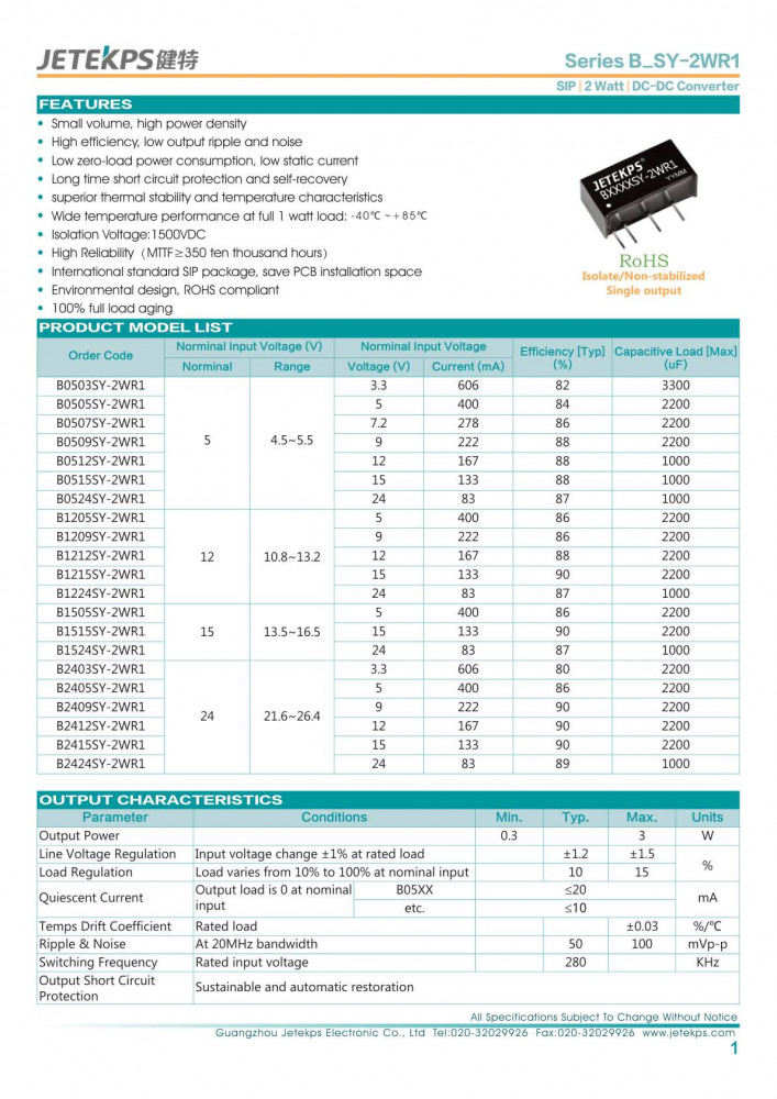 B2412SY-2WR1 datasheet page 1