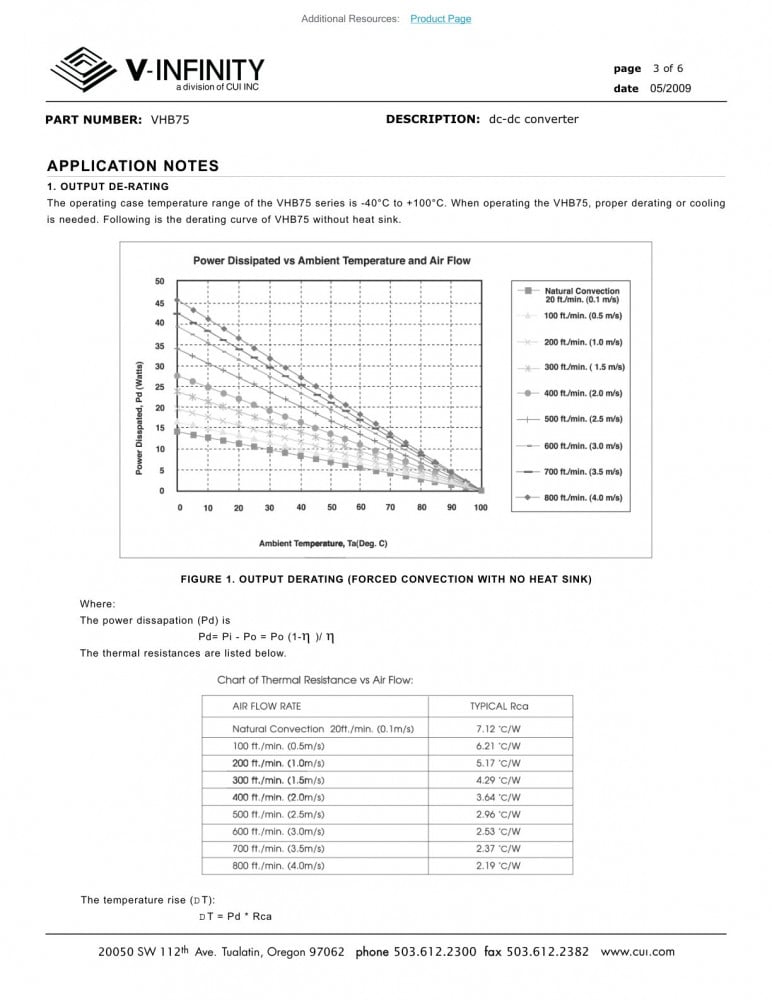 CUI VHB75 datasheet page 3
