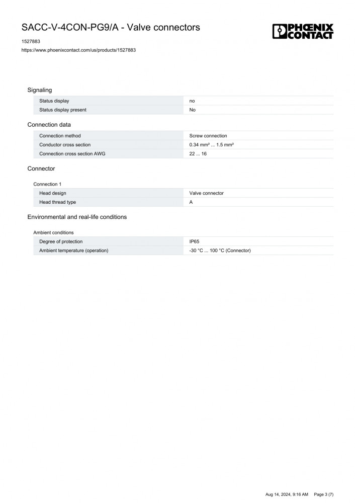 Phoenix Contact 1527883 documentation page 3