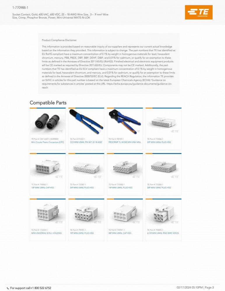 TE Connectivity 1-770988-1 document page 3