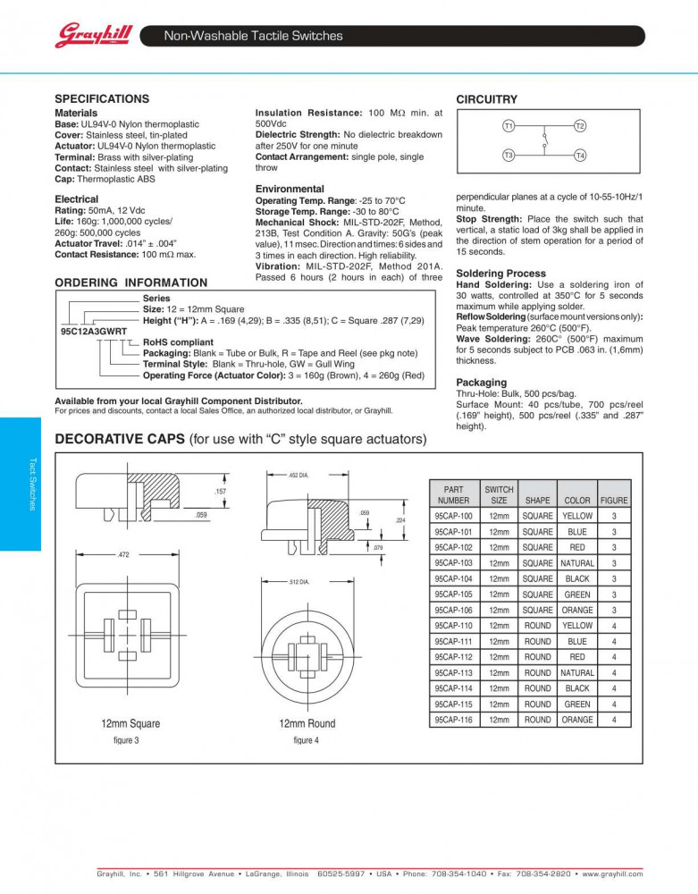 Grayhill Series 95C technical documentation page 2