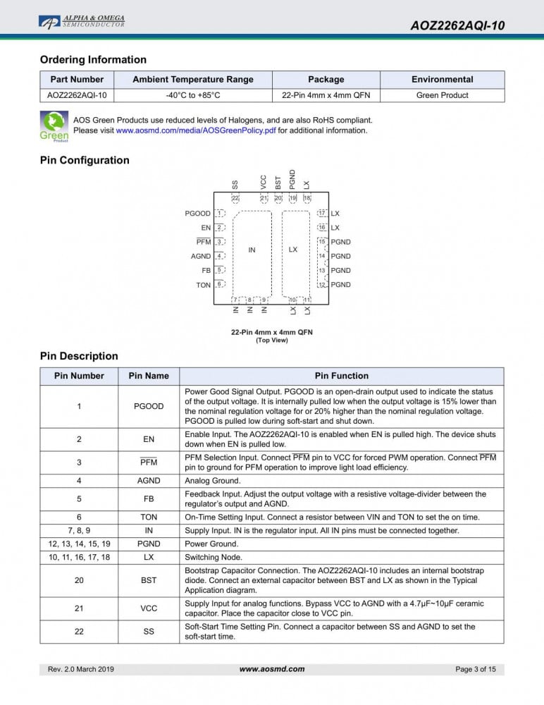 AOZ2262AQI-10 datasheet page 3