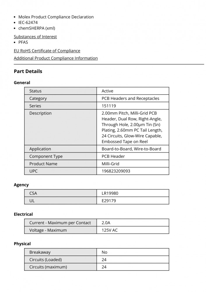 Molex Milli-Grid specification, page image 2