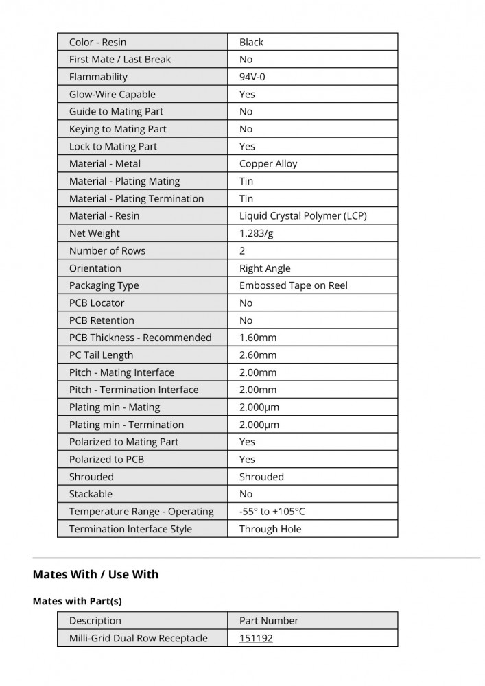 Molex Milli-Grid specification, page image 3