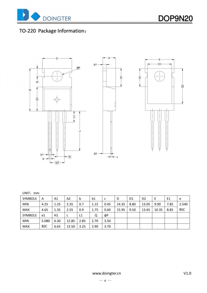 DOP9N20 datasheet page 4