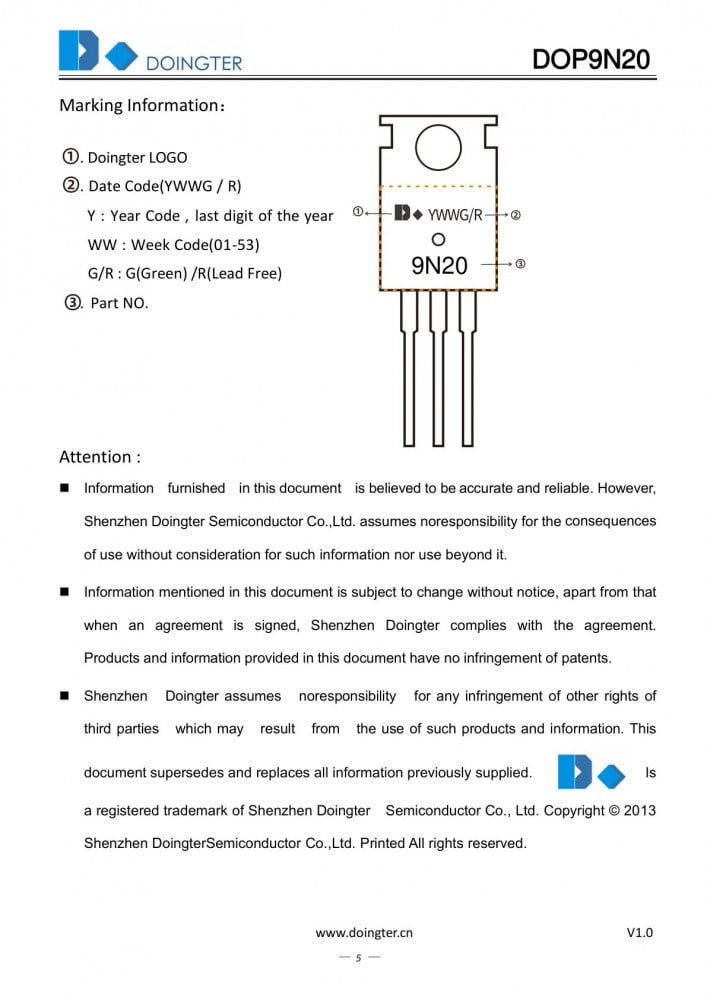 DOP9N20 datasheet page 5