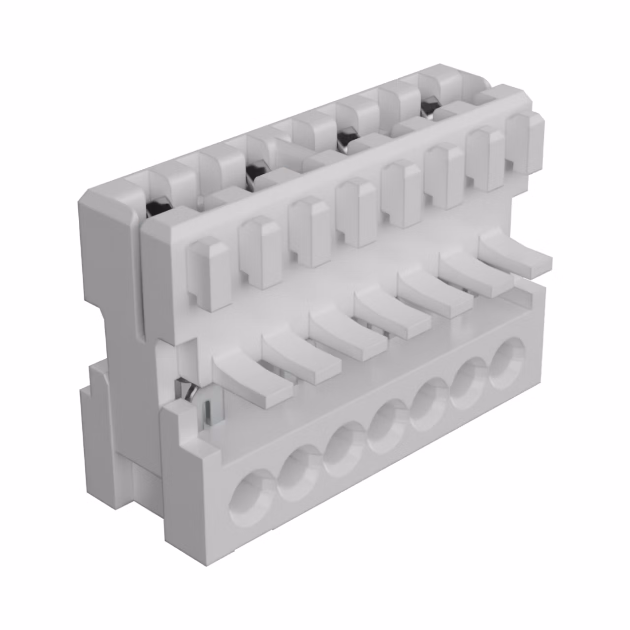 Appli-Mate RAST 2.5 IDT Housing, 5.00mm Pitch, Female, 4 Circuits, All Position Keys, Slotted Endwalls, Polarizing Rib Between Circuits 3 & 4 for sale