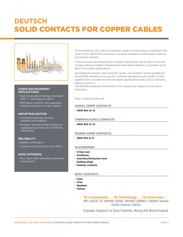 DEUTSCH solid contacts catalog page 4