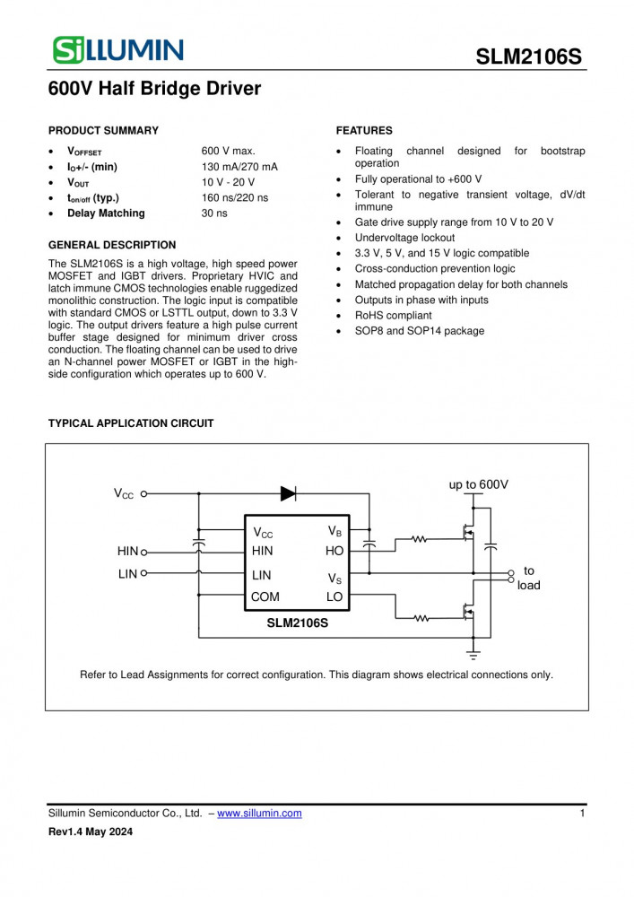 SLM2106S datasheet page 1