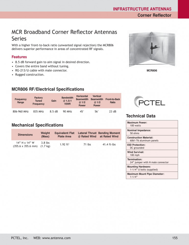MCR806 product technical document preview