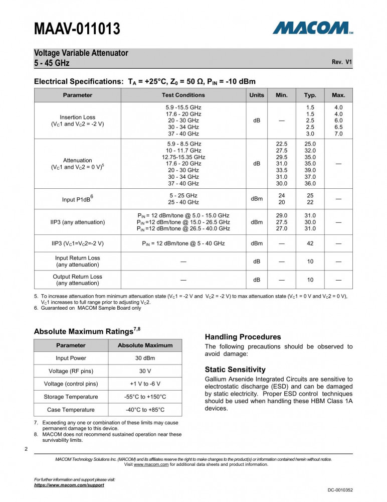 MAAV-011013 datasheet page 2