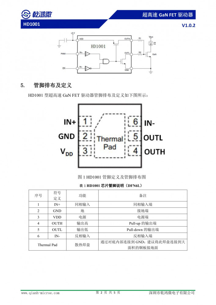 HD1001 technical document page 2