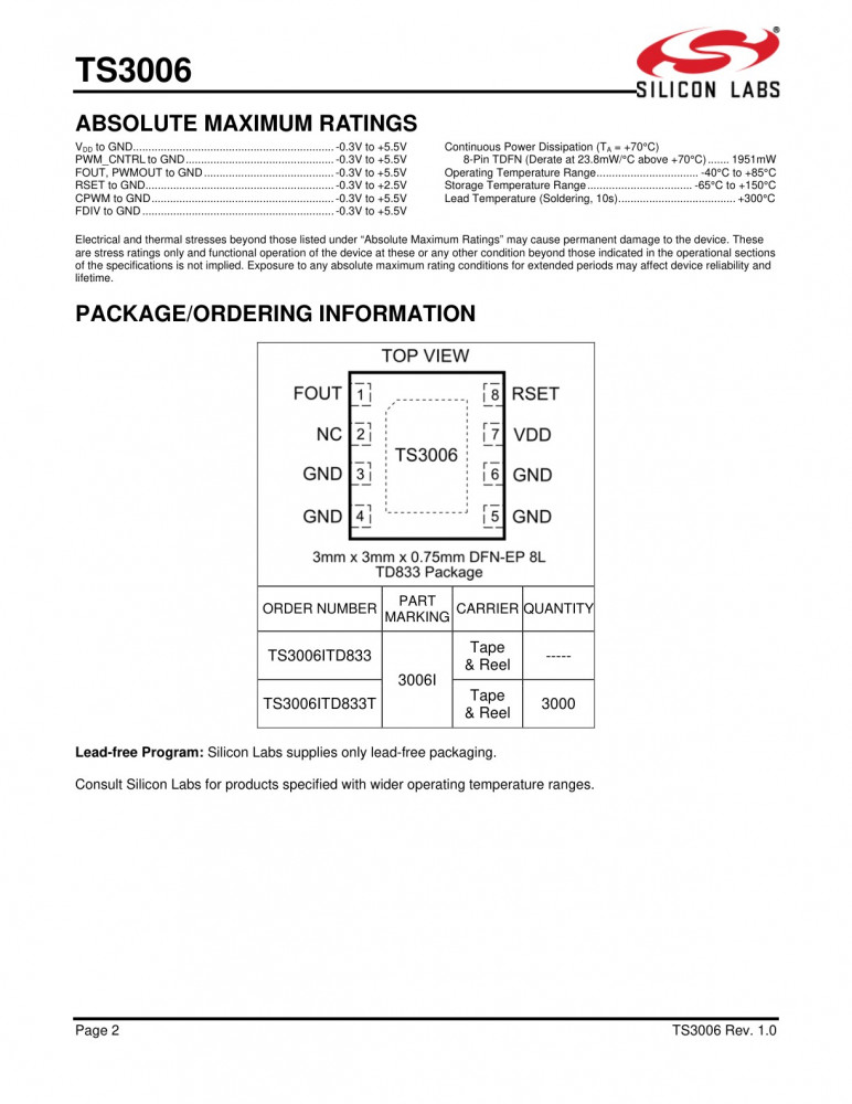 TS3006 technical document page 2