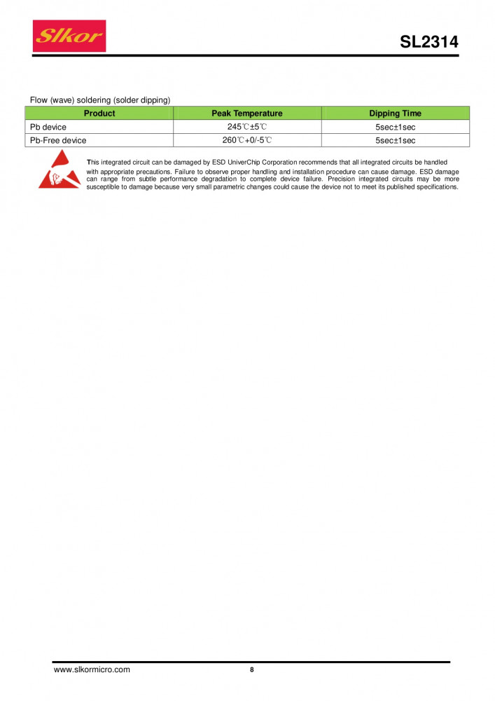 SL2314 datasheet page 8