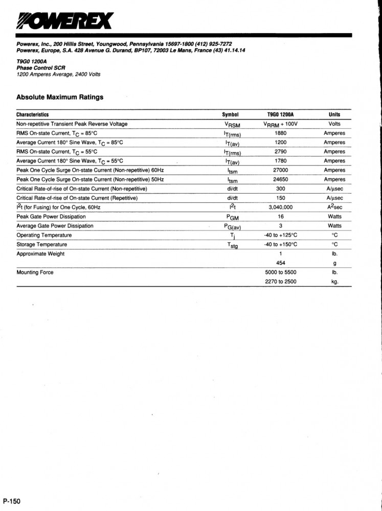 T9G phase control SCR datasheet page 2