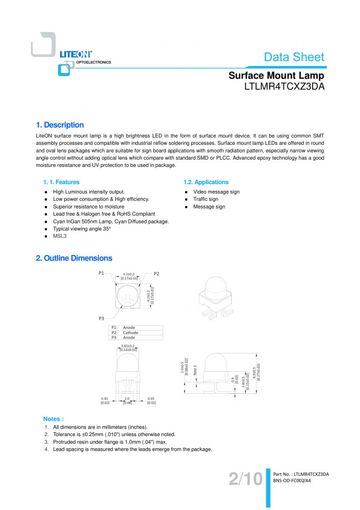 LTLMR4TCXZ3DA datasheet page 3