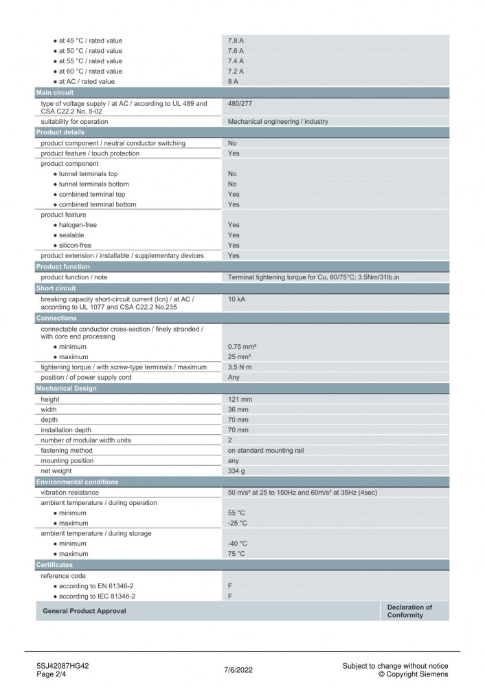 5SJ4208-7HG42 datasheet page 2