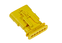 MXP120 Sealed Male Blade Connector with 11.00mm Clip-Slot, 6 Circuit, Yellow SIR Housing (T3-V2-S2 - 125°C on-engine vibration), Wire Dress Cover Interface Option 2, Key B for sale
